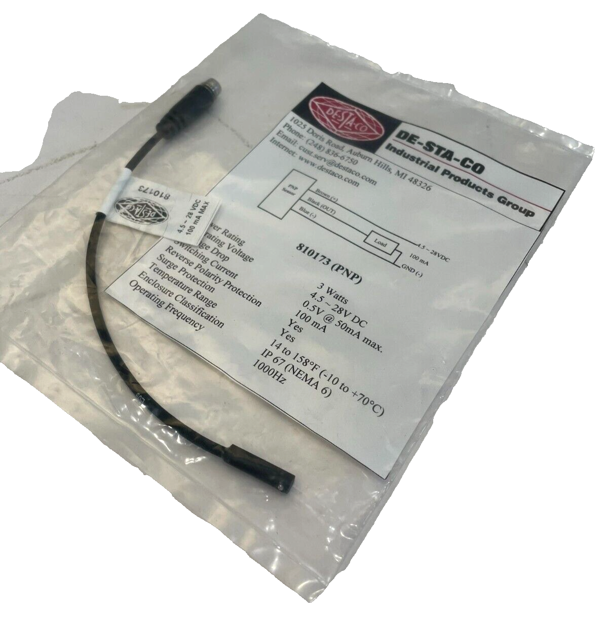 New De Sta Co 810 173 Pnp Sensor 810173 Sb Industrial Supply Inc