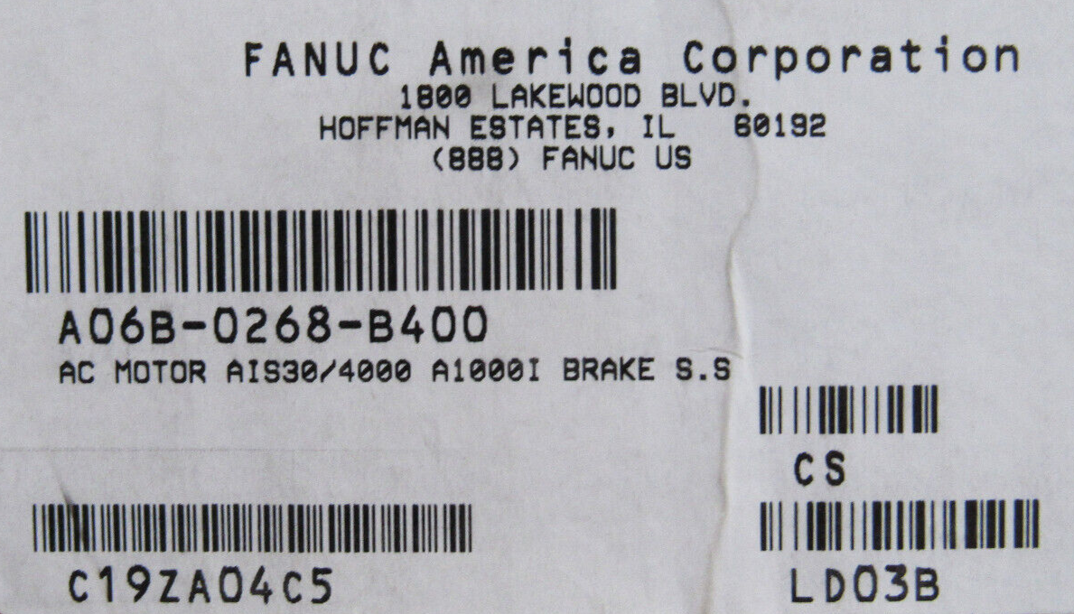 NEW FANUC A06B-0268-B400 SERVO MOTOR A06B0268B400 - SB Industrial ...