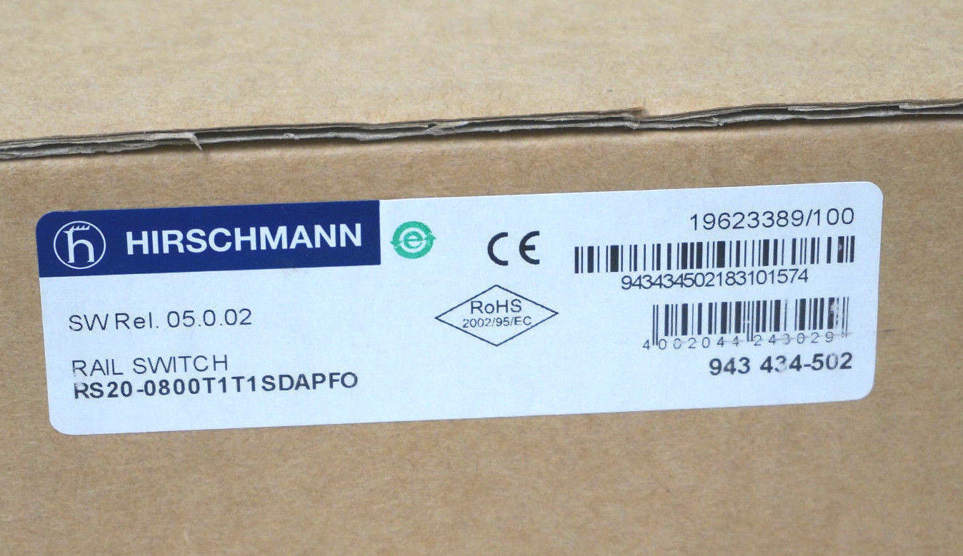 NEW HIRSCHMANN RS20-0800T1T1SDAPFO05.0.02 ETHERNET RAIL SWITCH - SB ...