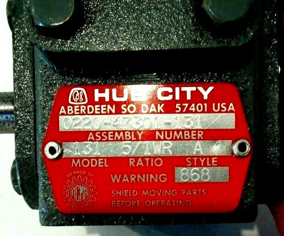 NEW HUB CITY 131 5/ 1WR A GEAR REDUCER 0220-47301-131 13151WRA - SB ...