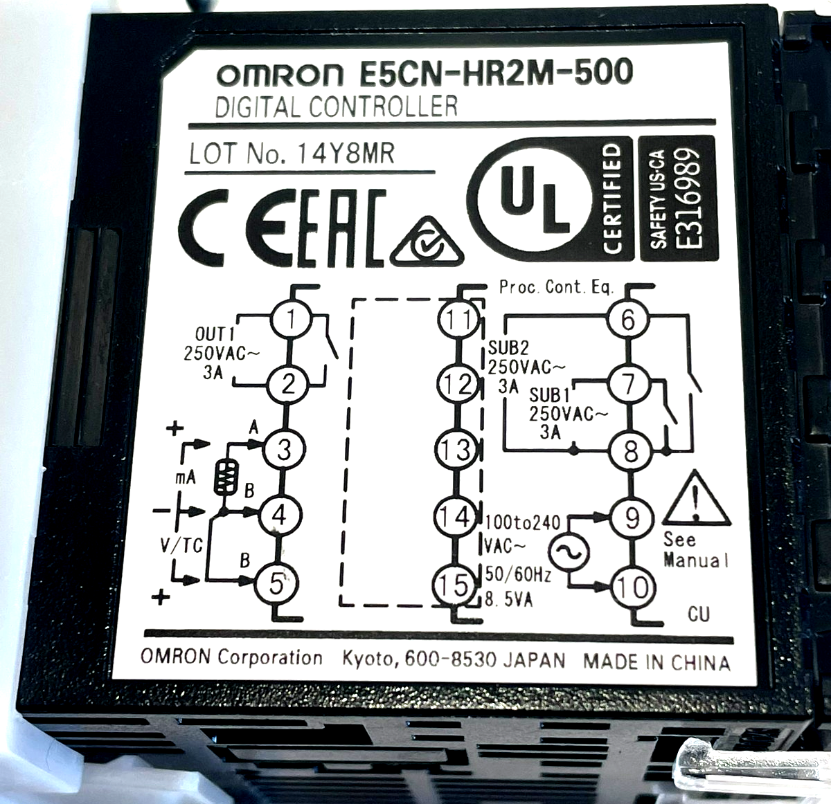 NEW OMRON E5CN-HR2M-500 DIGITAL CONTROLLER AC100-240 EFCNHR2M500 - SB Industrial Supply, Inc.
