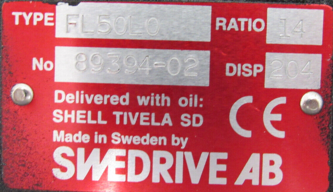 NEW SIEMENS SWEDRIVE FL50L0 GEARMOTOR 14:1 1LA70834AA12-Z - SB ...