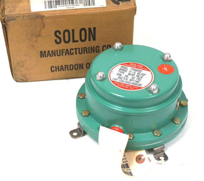 NEW SOLON 7PSW2D2 PRESSURE SWITCH 0-15 WC/DP - SB Industrial Supply, Inc.