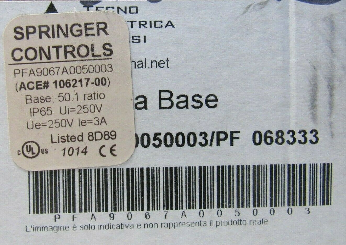 NEW SPRINGER CONTROLS PFA9067A0050003 LIMIT SWITCH BASE 50:1 068333 ...