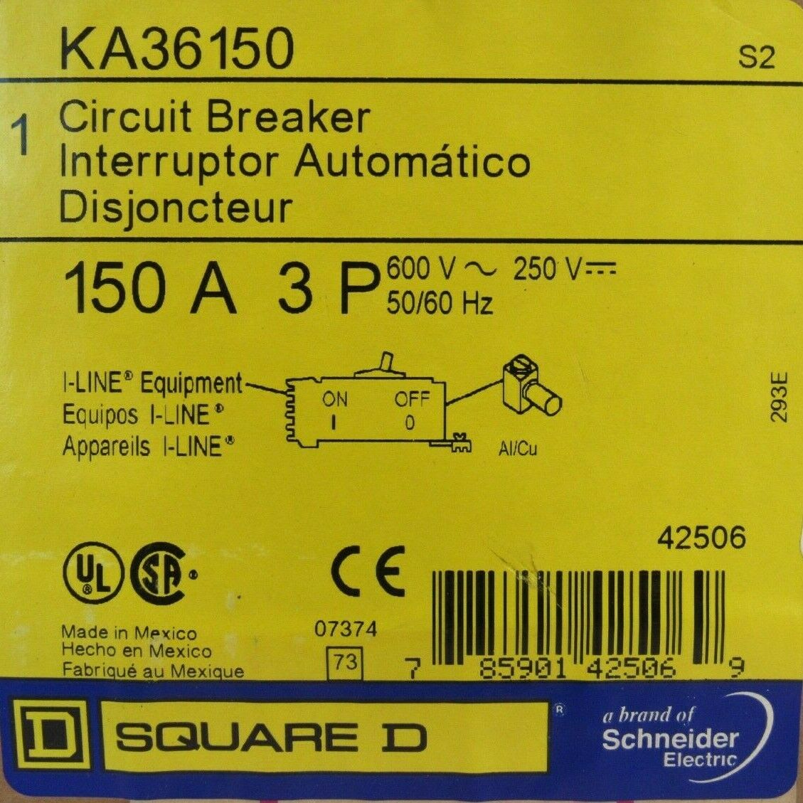 NEW SQAURE D KA36150 CIRCUIT BREAKER 150A 3P - SB Industrial Supply, Inc.