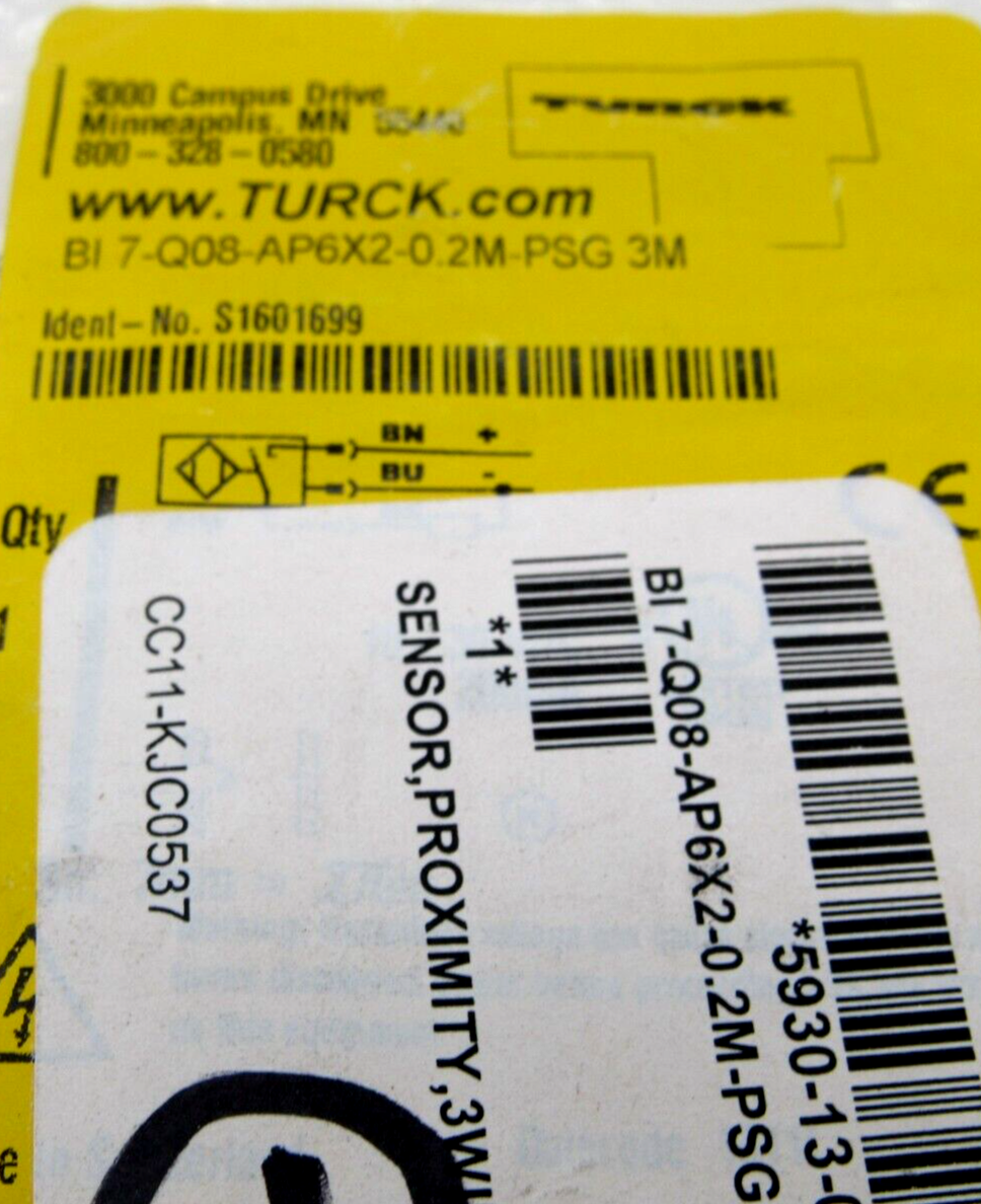NEW TURCK BI7-Q08-AP6X2-0.2M-PSG-3M SENSOR S1601699 BI7Q08AP6X202MPSG3M ...