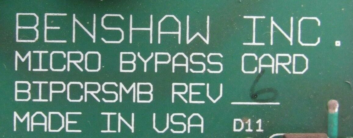 USED BENSHAW BIPCRSMB MICRO BYPASS CARD REV.6 - SB Industrial Supply, Inc.