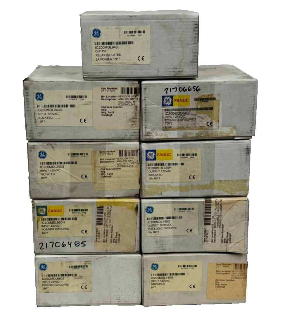 LOT OF 9 NEW GE FANUC IC200 VERSAMAX I/O MODULES MDL650 MDL940 MDL740 ...