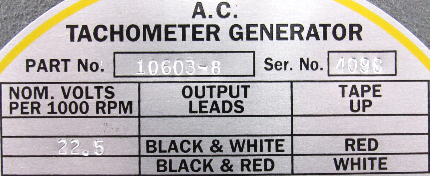 NEW BALDOR 10603-8 AC TACHOMETER GENERATOR 106038 - SB Industrial ...