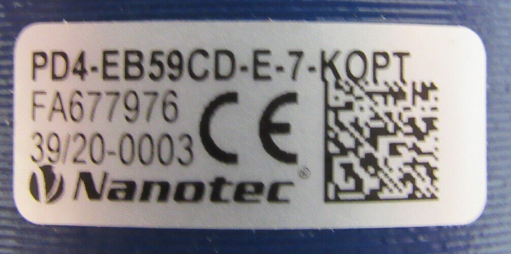 NEW NANOTEC 11602796 GEARMOTOR PD4-EB59CD-E-7-KOPT GP56-S2-11-SR - SB ...