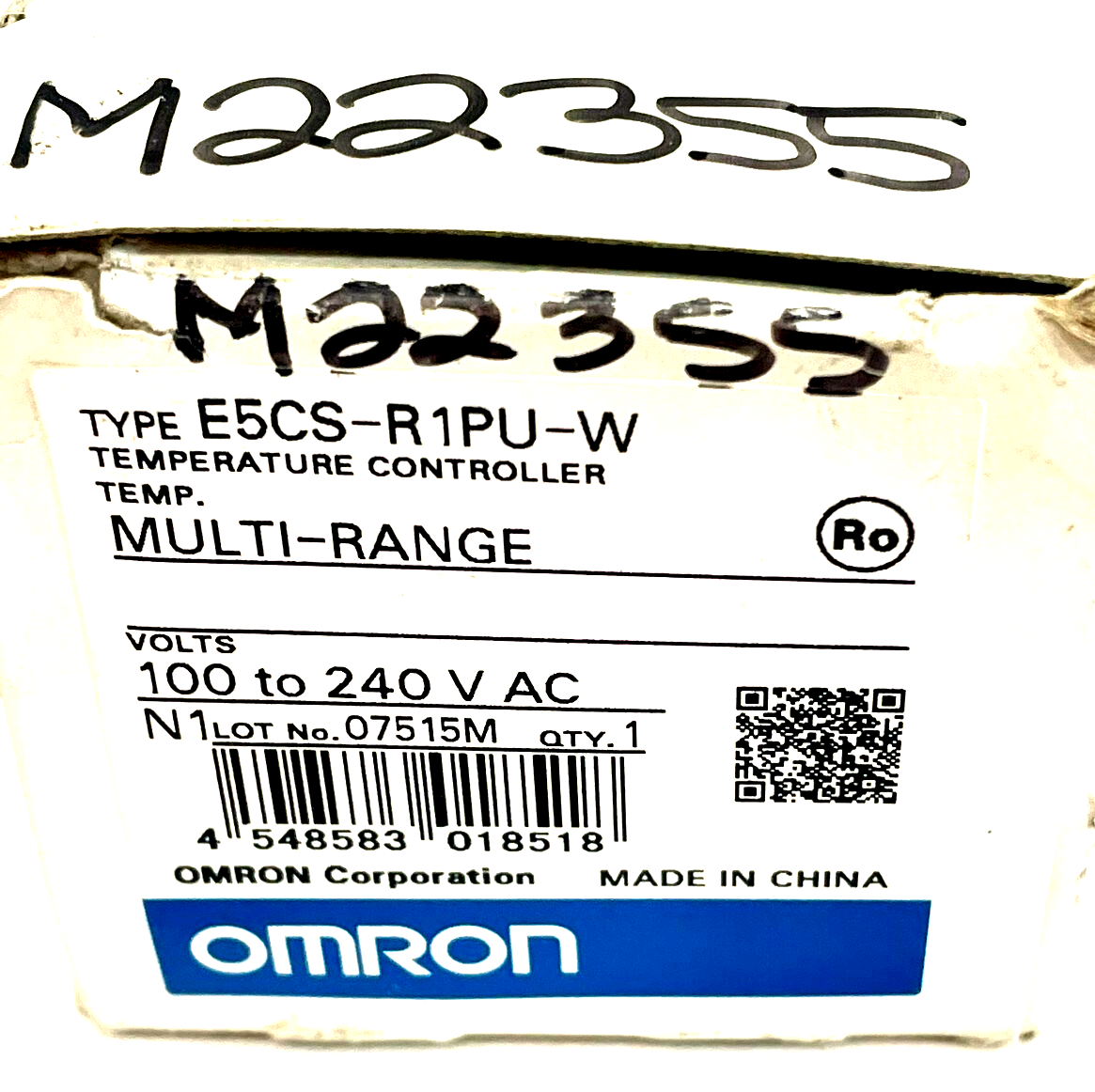 NEW OMRON E5CS-R1PU-W TEMPERATURE CONTROLLER AC100-240 E5CSR1PUW - SB ...