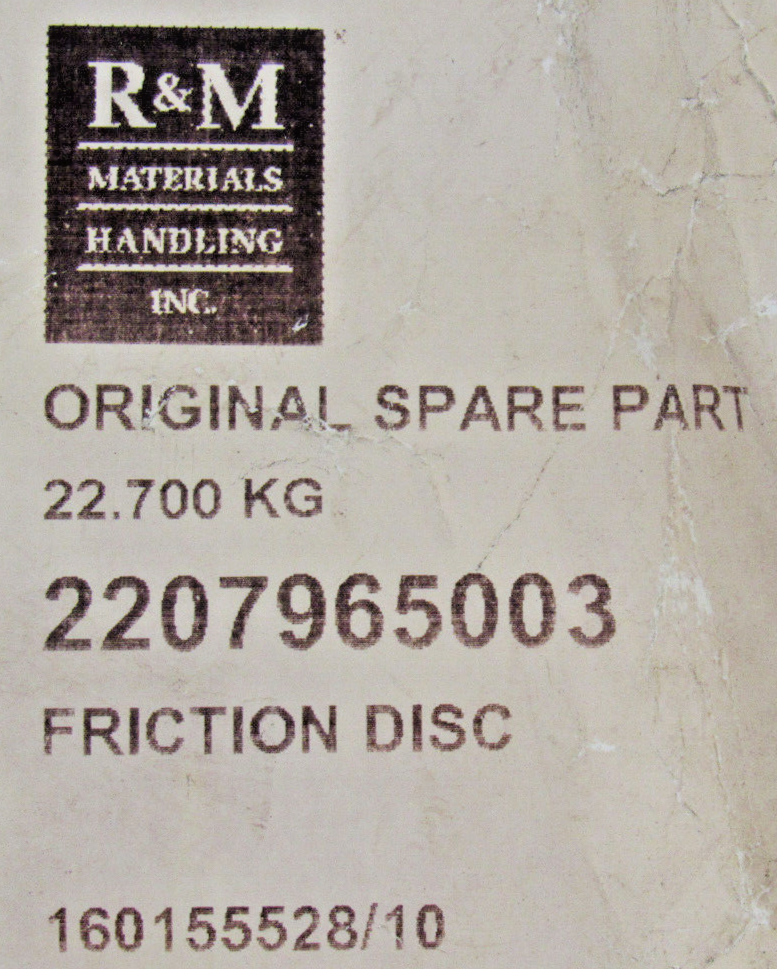 NEW R&M MATERIALS 2207965003 FRICTION DISC 52656032 GL181-135 - SB ...