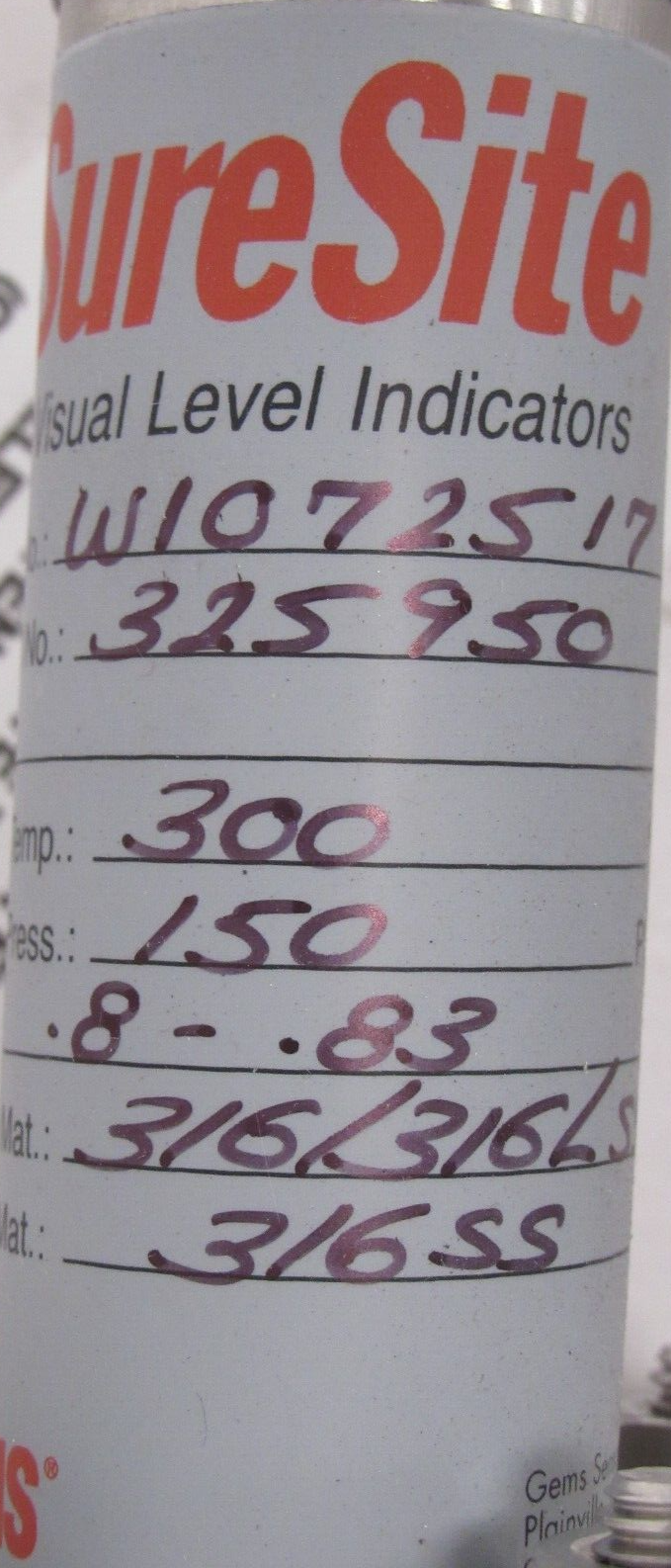 NEW SURESITE W1072517 VISUAL LEVEL INDICATOR 96" - SB Industrial Supply ...