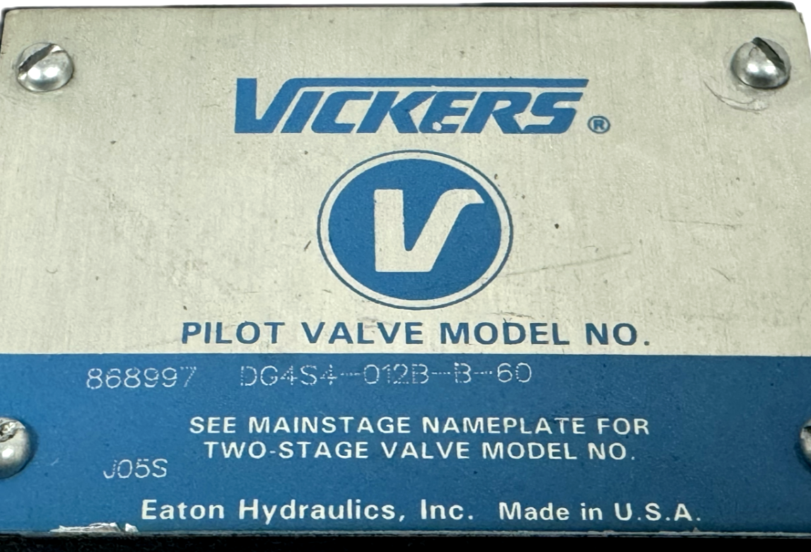NEW VICKERS DG4S4-012B-B-60 PILOT VALVE 868997 W/ 868982 COIL - SB ...