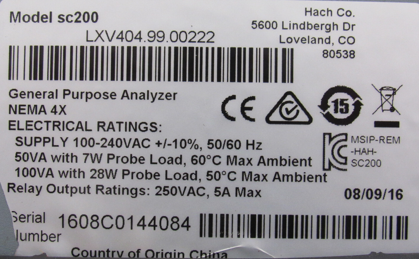 USED HACH SC200 UNIVERSAL CONTROLLER LXV404.99.00222 - SB Industrial ...