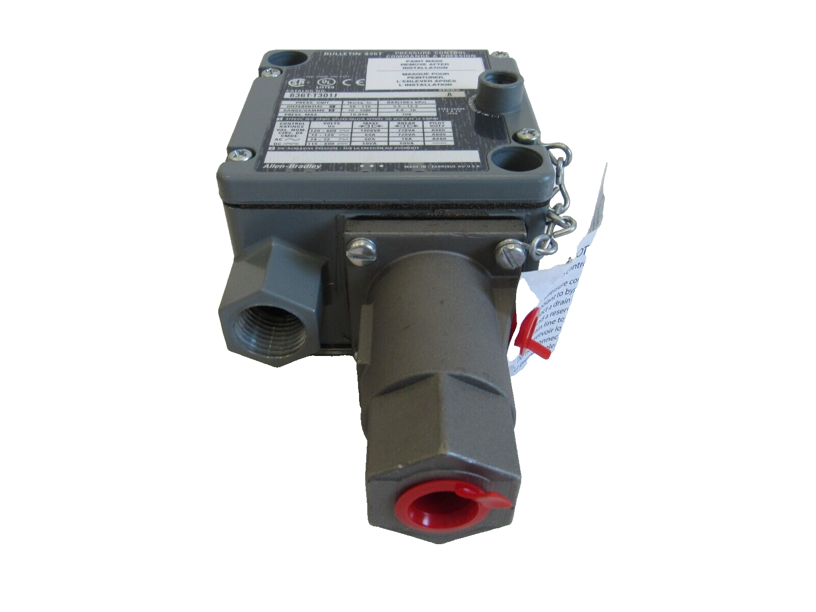 ALLEN BRADLEY 836T-T301J PRESSURE CONTROL SER.A 836TT301J NEW, SURPLUS ...