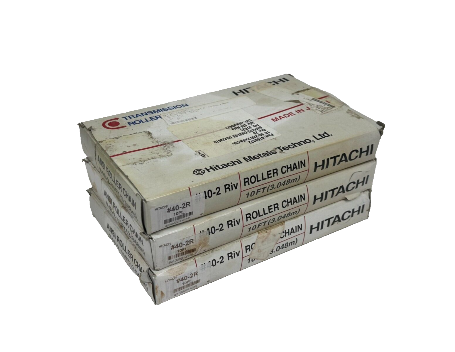 LOT OF 3 NEW HITACHI 40-2R ROLLER CHAINS 10FT 40-2 RIV - SB Industrial ...