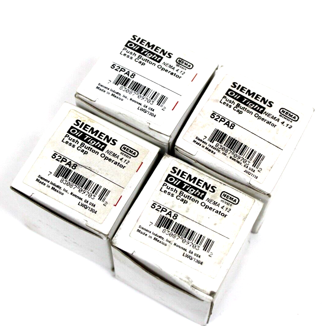 NEW LOT OF 4 SIEMENS 52PA8 PUSHBUTTON SWITCHES - SB Industrial Supply, Inc.