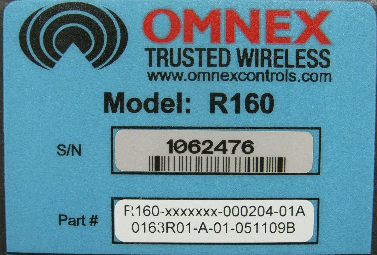 NEW OMNEX R160 RECEIVER R160-XXXXXXX-000204-01A 0163R01-A-01-051109B ...