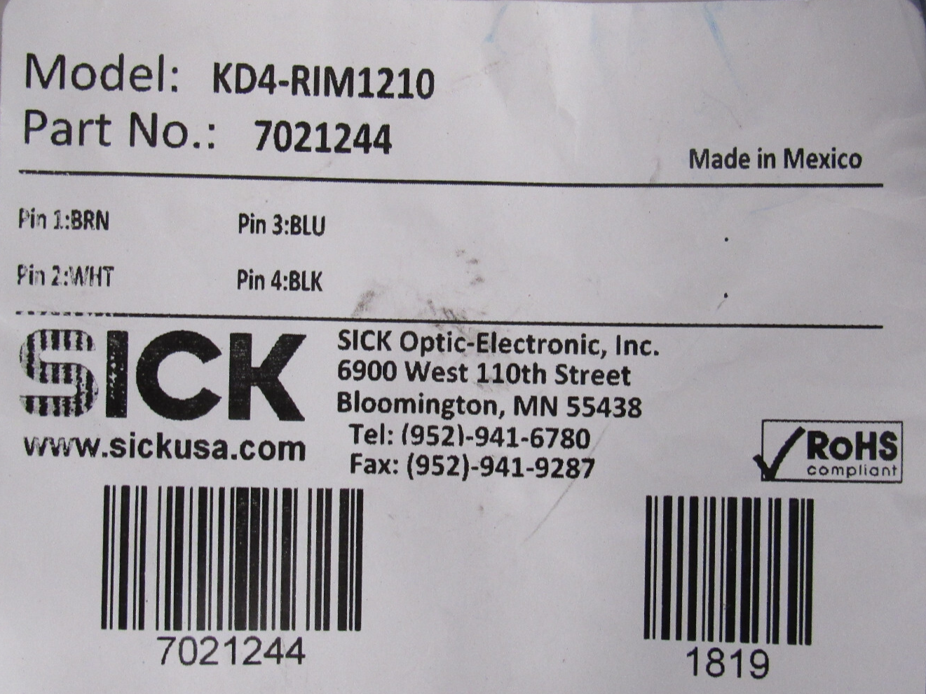 NEW SICK DUV60E-D4KZHAZAS01 ENCODER W/ MSC800 CONTROLLER WL18-3P430 ...
