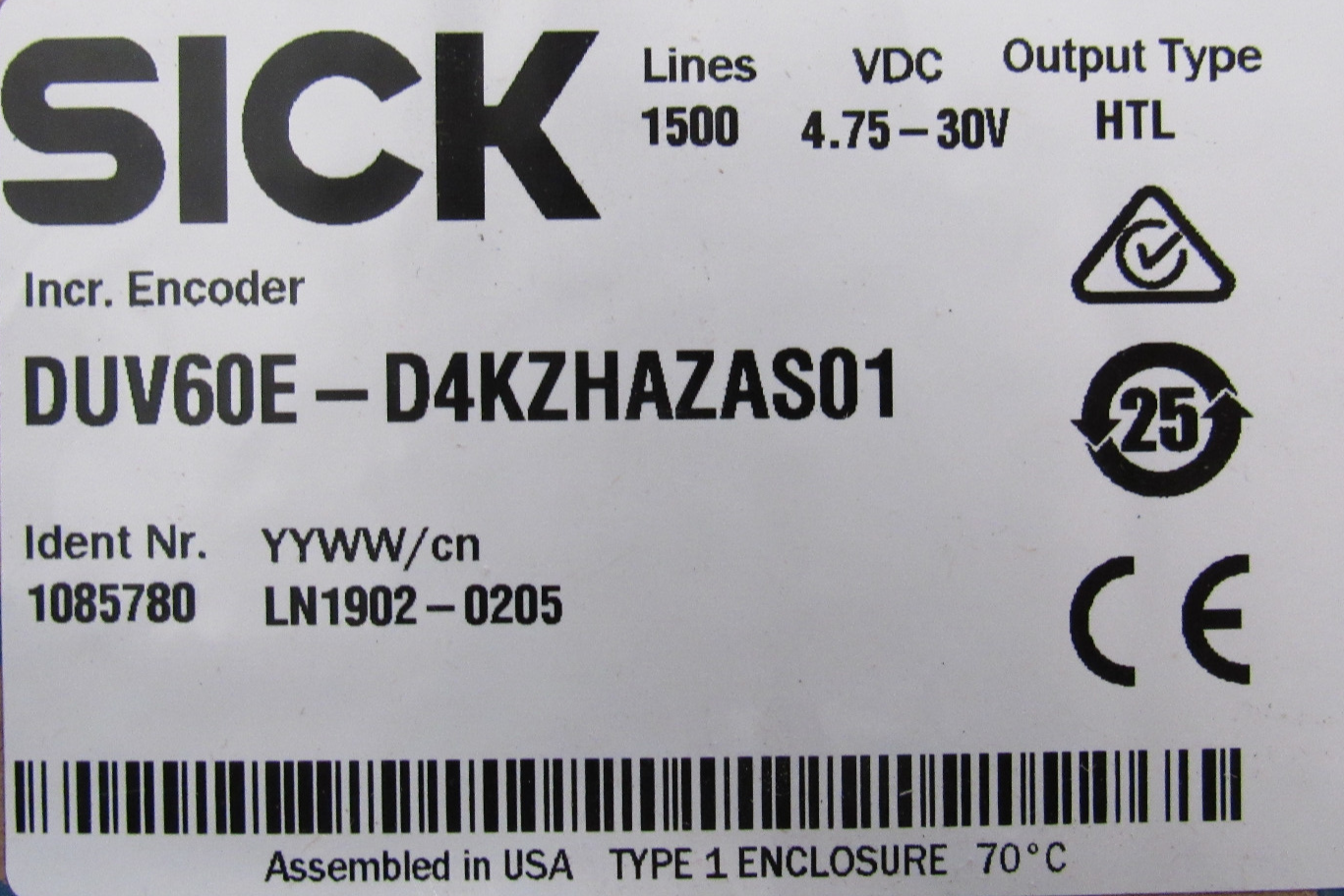 NEW SICK DUV60E-D4KZHAZAS01 ENCODER W/ MSC800 CONTROLLER WL18-3P430 ...