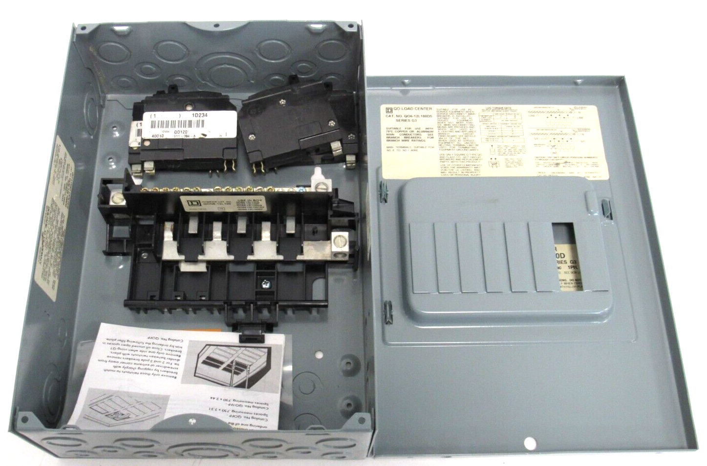 NEW SQUARE D QO6-12L100DS LOAD CENTER 100A 6 SPACES 12 CIRCUITS SER.G3 ...