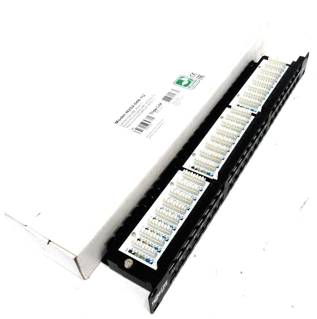 NEW TRIPP LITE N252-048-1U 48-PORT 1U RACK-MOUNT CAT6/CAT5 PATCH PANEL ...