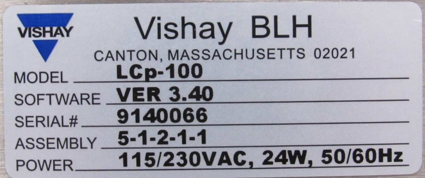 NEW VISHAY LCP-100-5-1-2-1-1 WEIGHT PROCESSOR VER 3.40 LCP10051211 - SB ...