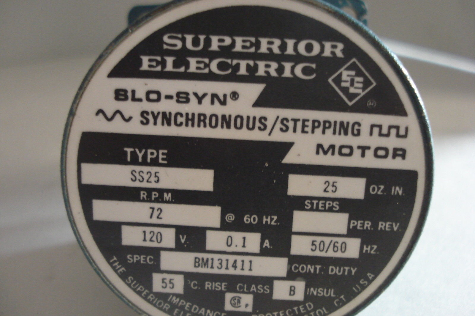 USED SUPERIOR ELECTRIC SLO-SYN STEPPER DRIVING MOTOR SS25 - SB ...