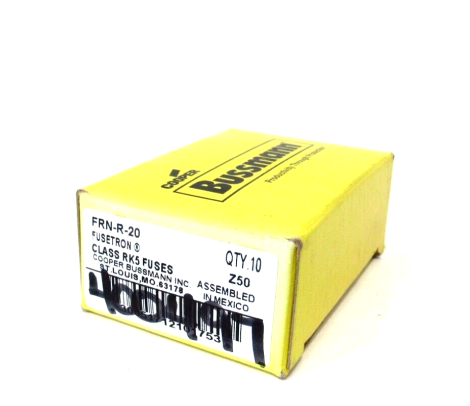 BOX OF 10 NEW BUSSMANN FRN-R-20 FUSES FRNR20 - SB Industrial Supply, Inc.