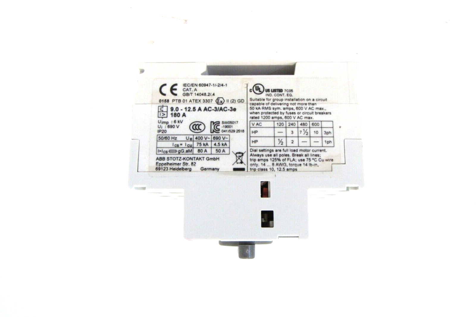 NEW ABB MS325-12.5 MOTOR STARTER MS325125 - SB Industrial Supply, Inc.