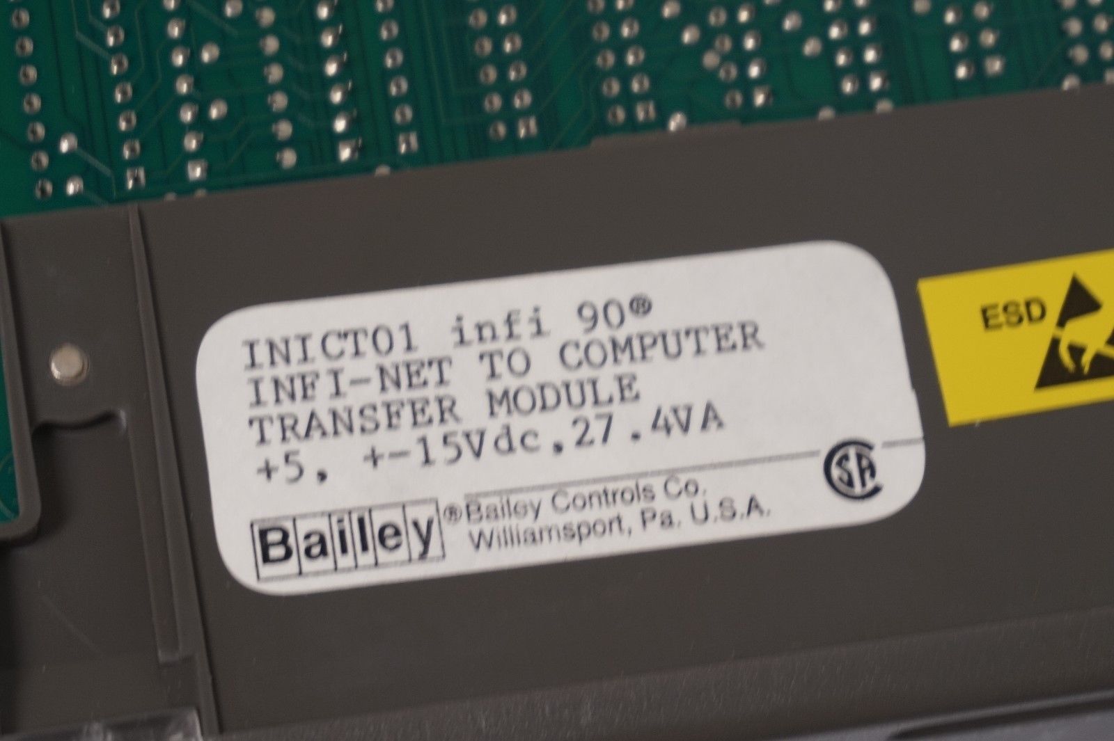 NEW BAILEY CONTROLS INICT01 INFI 90 INFI-NET TO COMPUTER TRANSFER ...