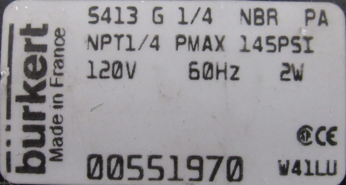 NEW BURKERT 5413 G 1/4 SOLENOID VALVE 00551970 5413G14 - SB Industrial ...