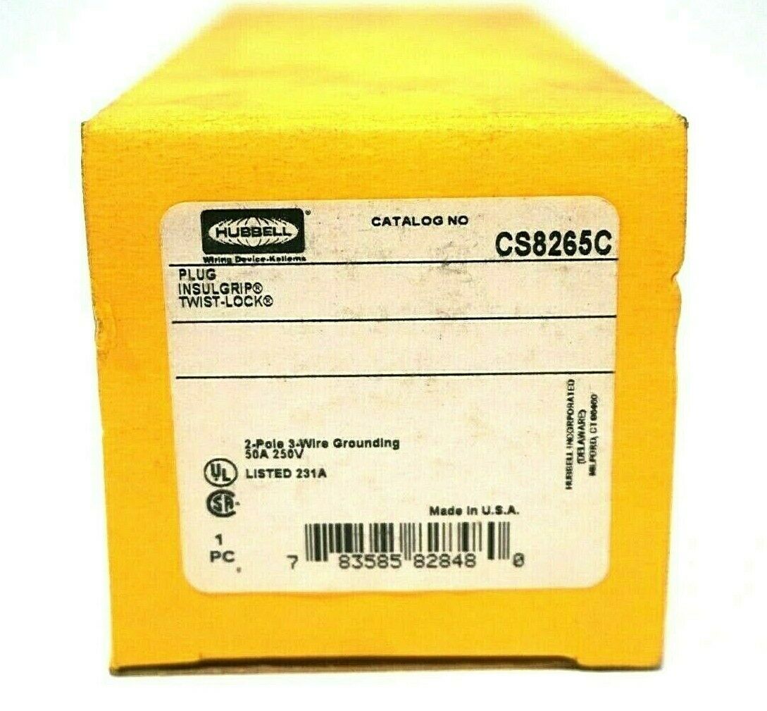NEW HUBBELL CS8265C TWIST LOCK PLUG - SB Industrial Supply, Inc.