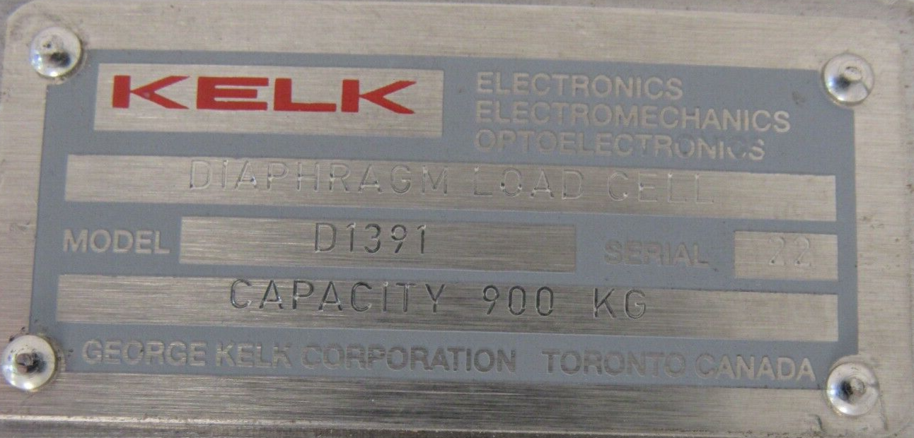 NEW KELK D1391 DIAPHRAGM LOAD CELL 900KG - SB Industrial Supply, Inc.