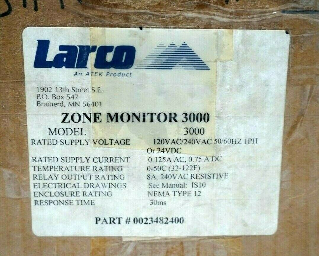 NEW LARCO MODEL 3000 ZONE MONITOR 0023482400 - SB Industrial Supply, Inc.