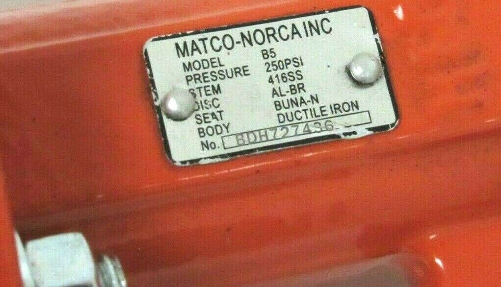 NEW MATCO NORCA BDH727436 MODEL B5 250PSI 416SS BUTTERFLY VALVE WITH ...