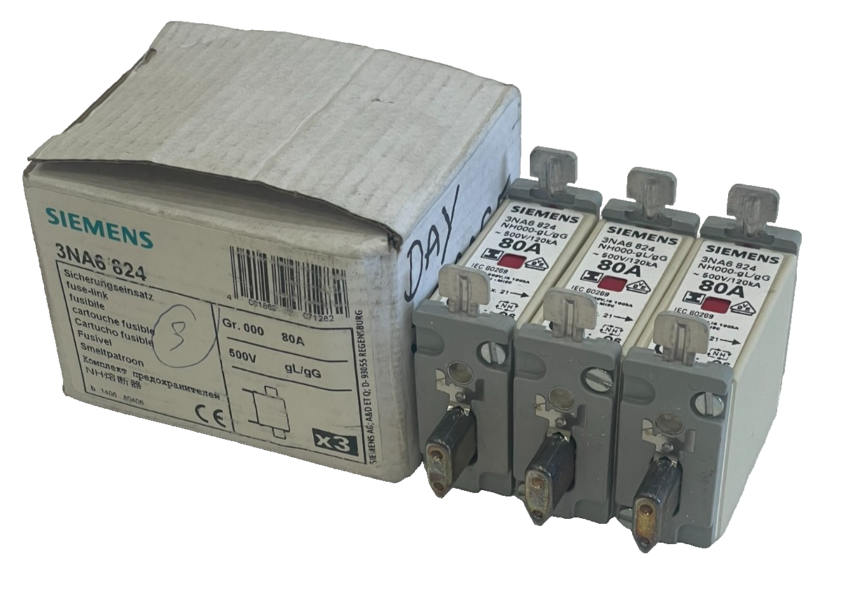 NEW SIEMENS 3NA6824 FUSE LINK 3 PCS - SB Industrial Supply, Inc.