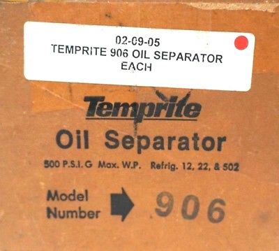 NEW TEMPRITE MODEL 906 OIL SEPERATOR 500 P.S.I.G - SB Industrial Supply ...