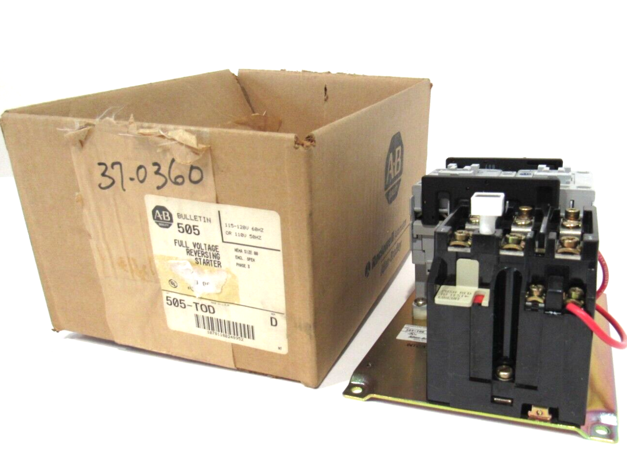 NEW ALLEN BRADLEY 505-TOD FULL VOLTAGE REVERSING STARTER SER.D SIZE 00 ...