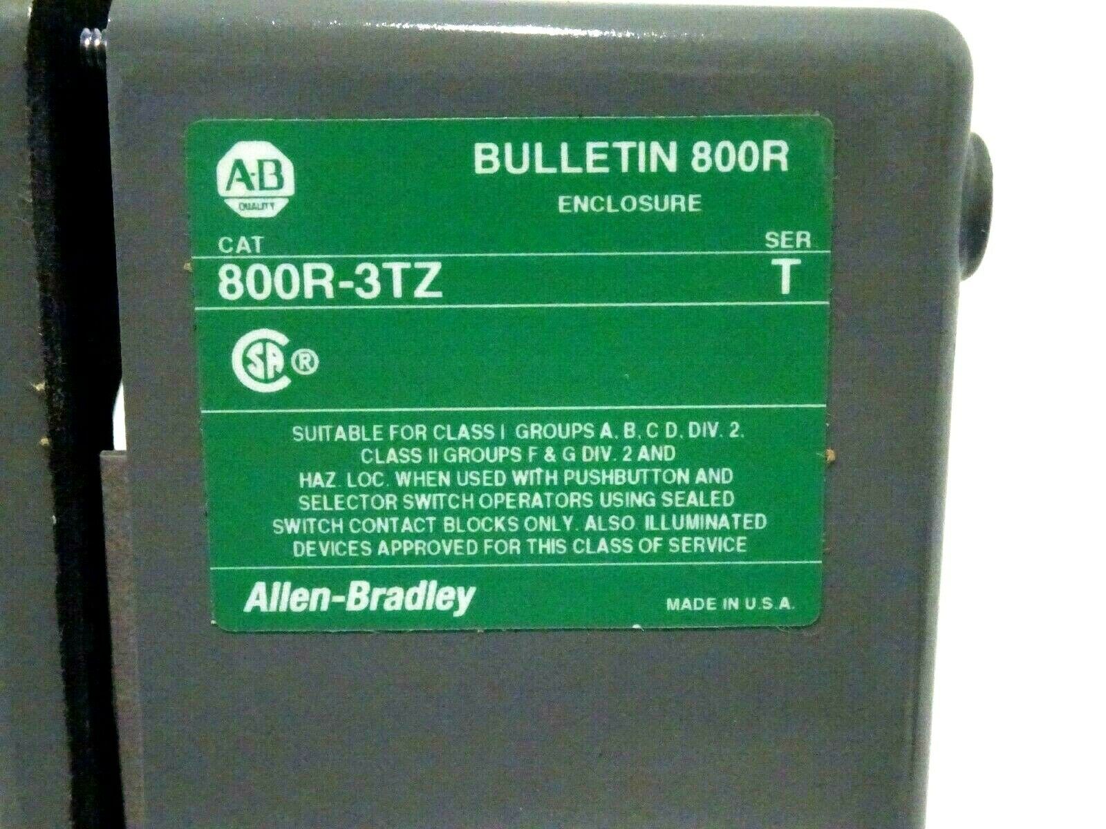 NEW ALLEN BRADLEY 800R-3TZ ENCLOSURE SER.T 800R3TZ - SB Industrial ...