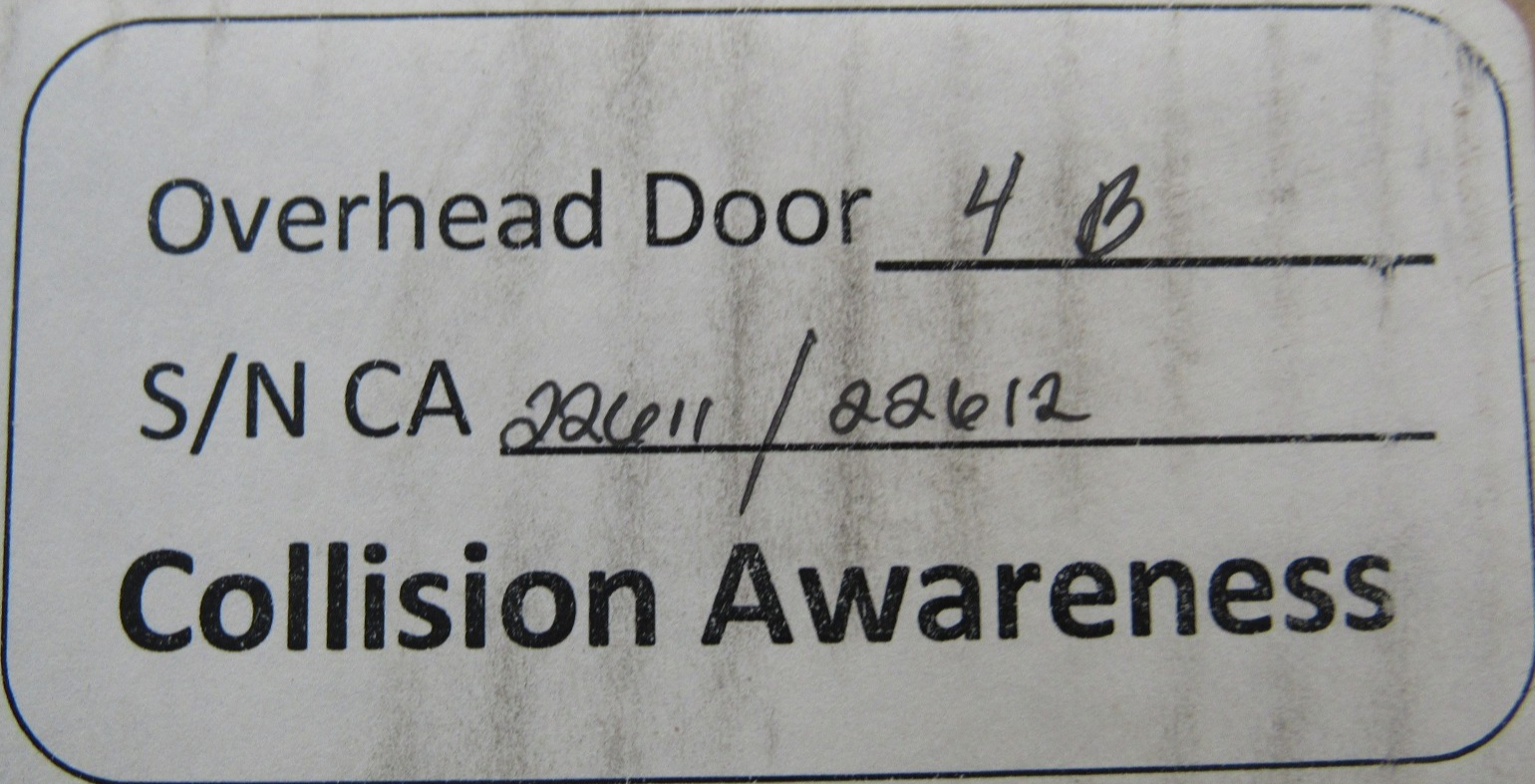 NEW COLLISION AWARENESS OVERHEAD DOOR 4B MOTION ACTIVATED ALERT SYSTEM ...