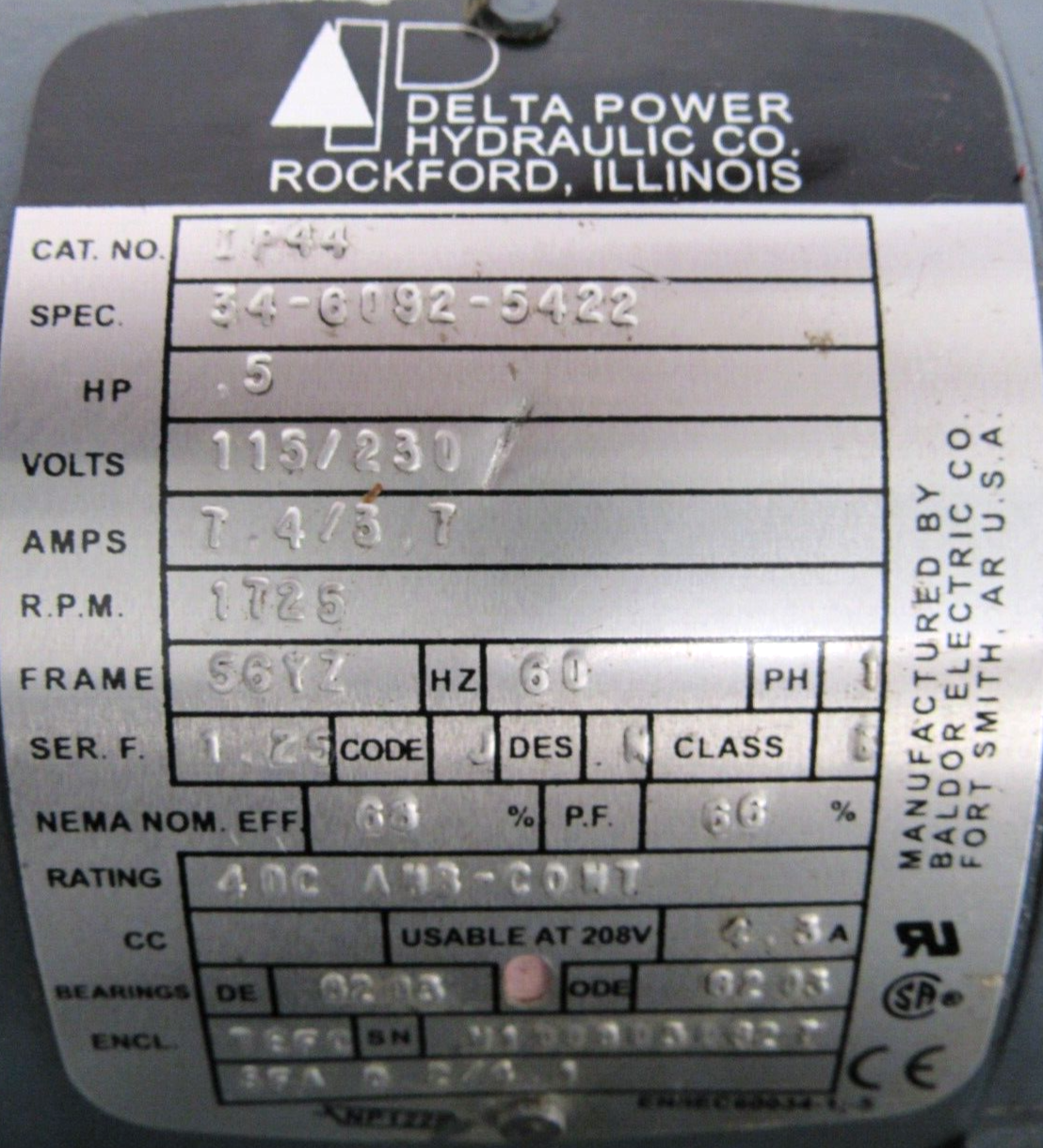 NEW DELTA IP44 PUMP 1/2HP 115/230V 333V2 34-6092-5422 - SB Industrial ...