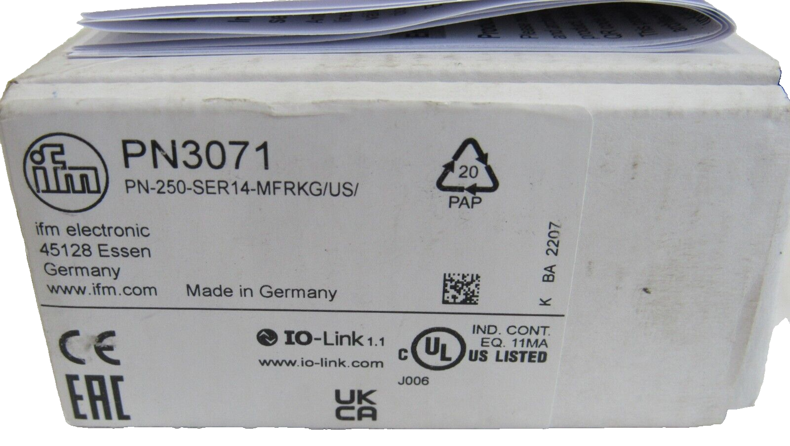 NEW EFECTOR PN3071 PRESSURE SENSOR PN-250-SER14-MFRKG/US - SB ...