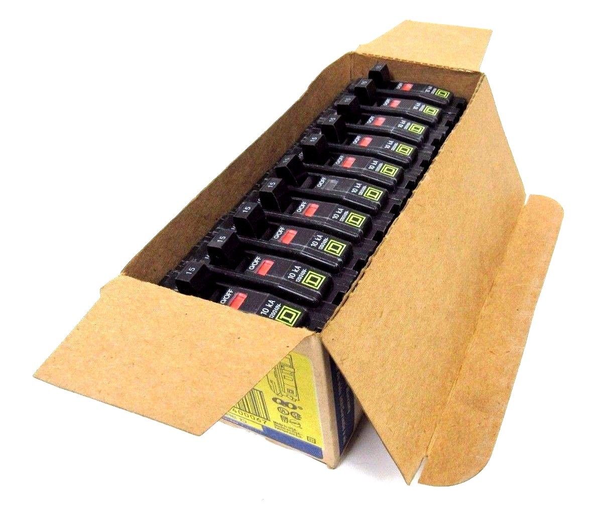 NEW LOT OF 10 SQUARE D QO115 CIRCUIT BREAKERS 120V 15A - SB Industrial ...