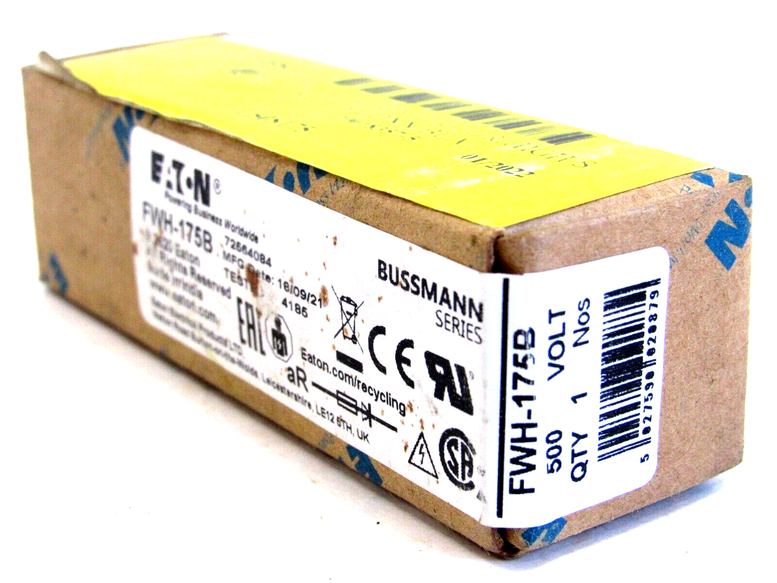 NEW LOT OF 5 EATON BUSSMANN FWH-175B FUSES 500V FWH175B - SB Industrial ...