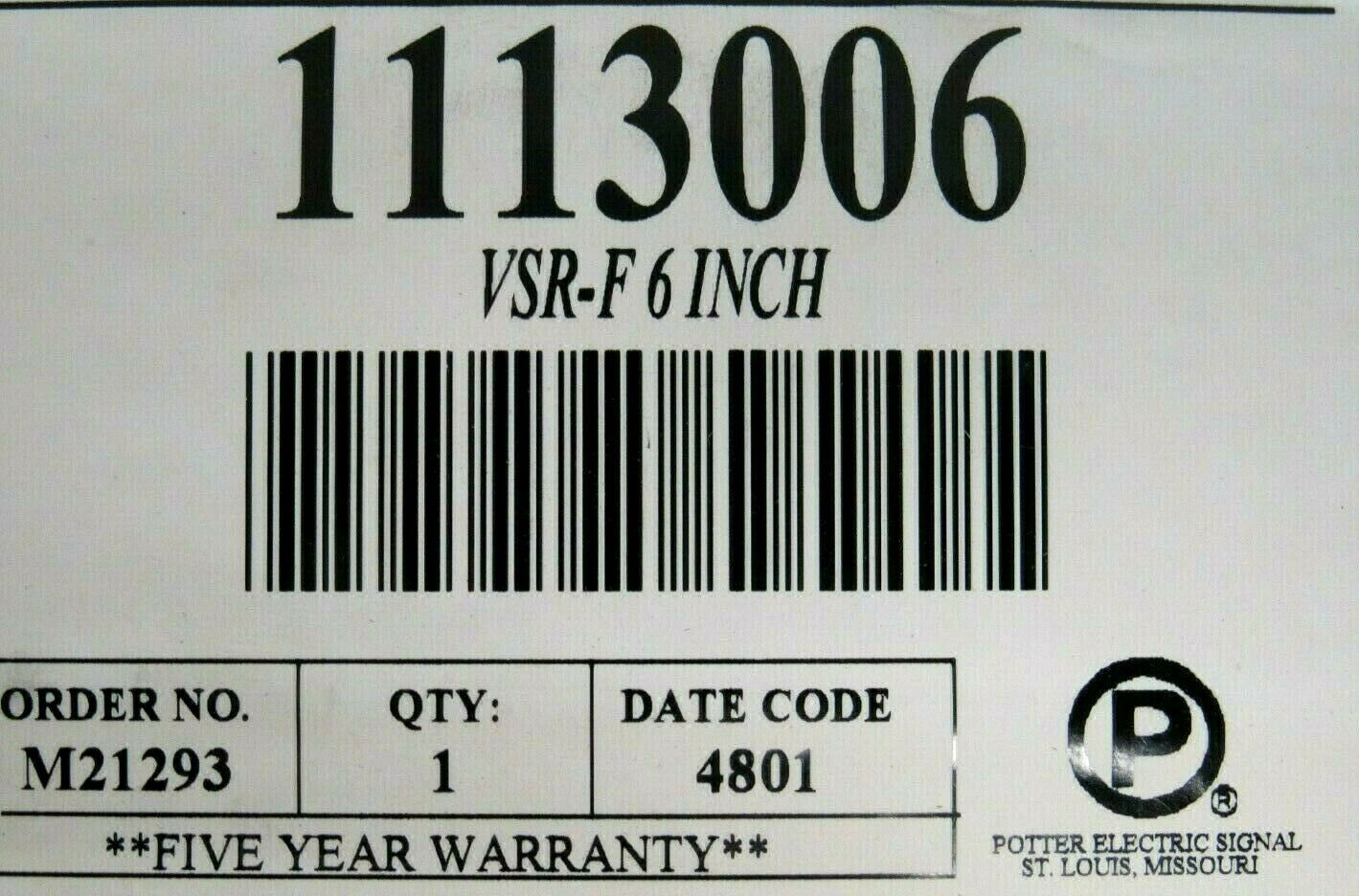 NEW POTTER 1113006 FLOW SWITCH VSR-F 6 INCH - SB Industrial Supply, Inc.