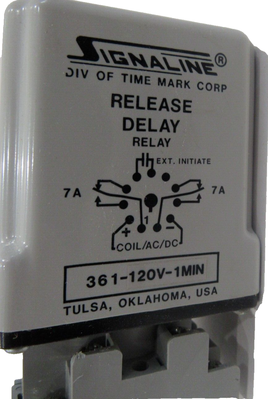 NEW TIME MARK SIGNALINE 361-120V-1MIN RELEASE DELAY RELAY 361120V1MIN ...