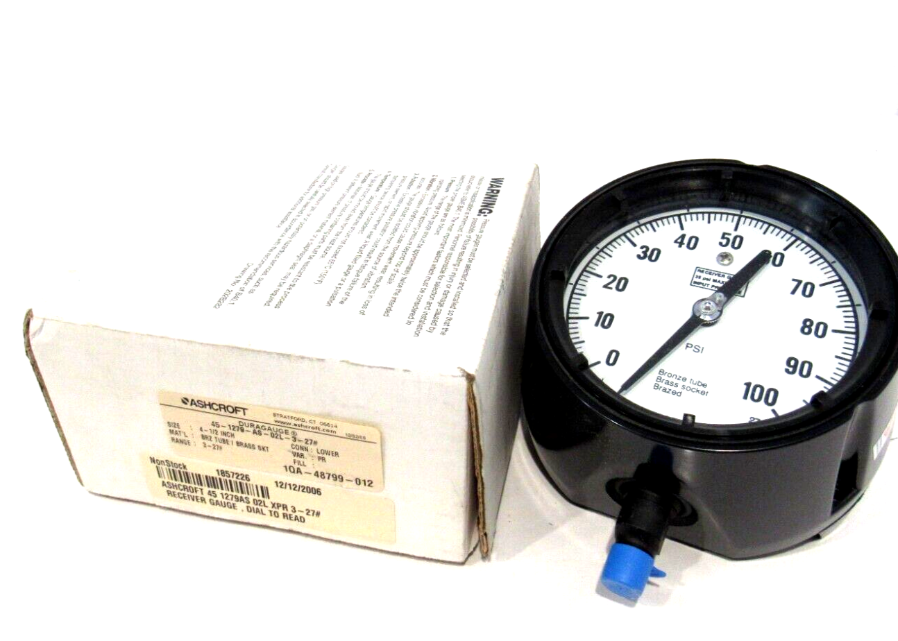 NEW ASHCROFT 45-1279-AS-02L-3-27# DURAGAUGE 451279AS02L327 - SB ...