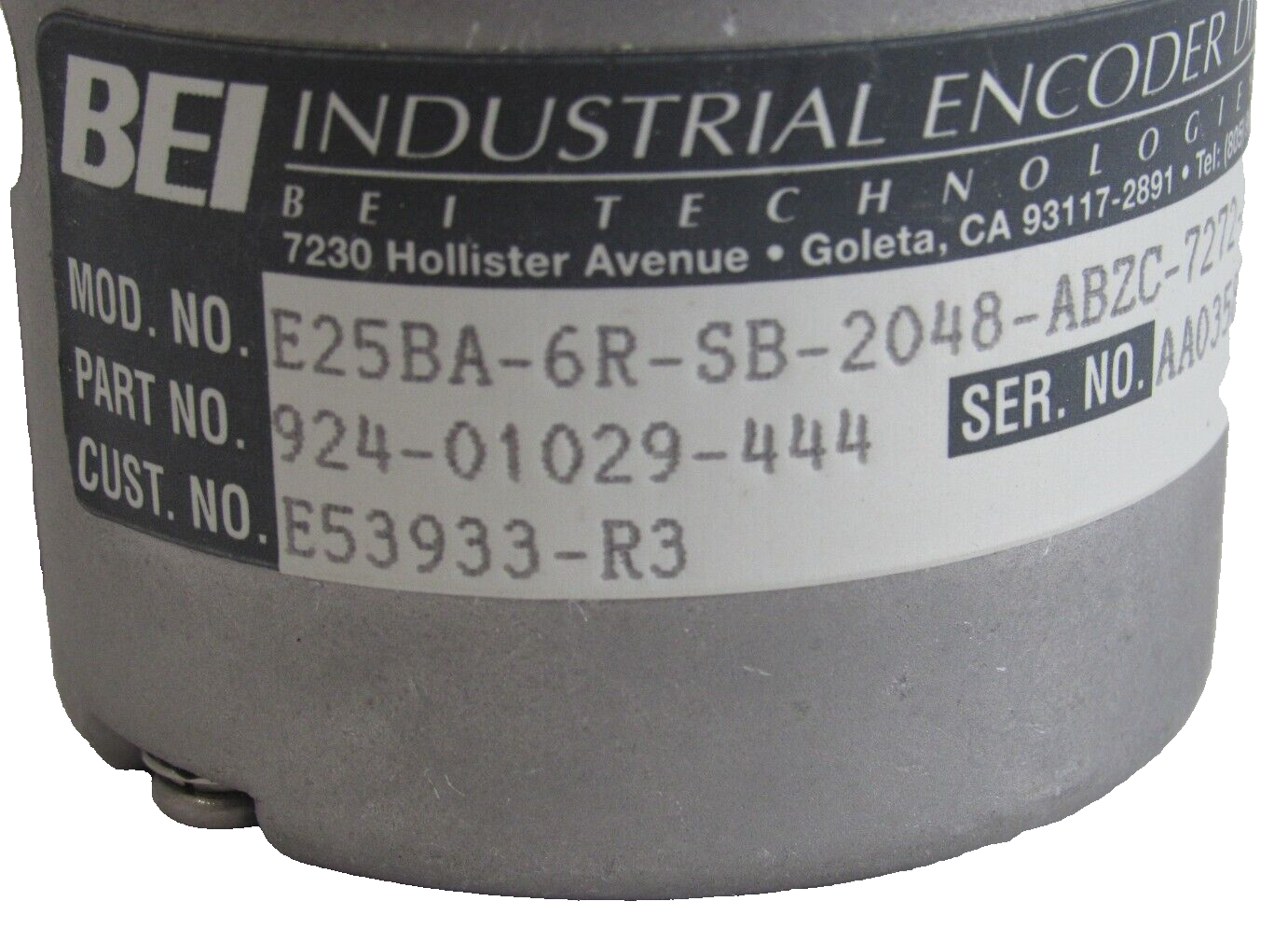 NEW BEI 924-01029-444 ENCODER E25BA-6R-SB-2048-ABZC-7272-LED-SM18-S ...